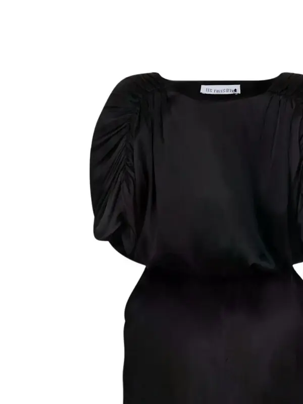 LES FILLES D'EVA Belted Puff-sleeve Maxi Dress