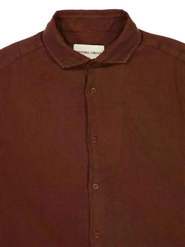 Frescobol Carioca Antonio Long-sleeve Linen Shirt - Brown