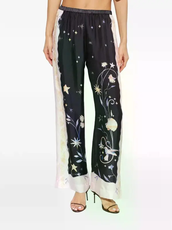 FORTE_FORTE Celestial Print Wide-leg Trousers