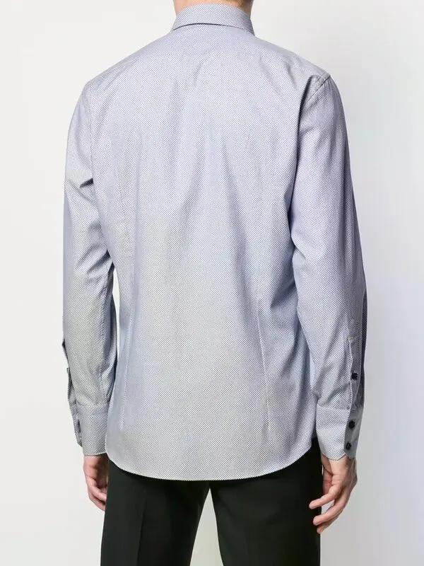 BILLIONAIRE Geometric Patterned Curved Hem Shirt