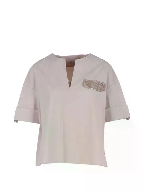 Antonelli Firenze V-neck Blouse - Neutrals