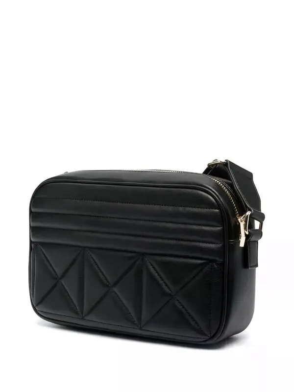 Moschino Quilted Crossbody Bag With Logo - Black
