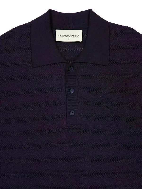 Frescobol Carioca Vidal Chevron-knit Polo Shirt