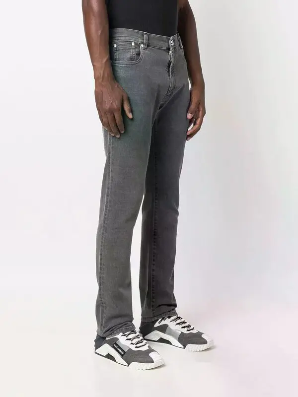 BILLIONAIRE Embroidered Logo Straight-leg Jeans - Grey