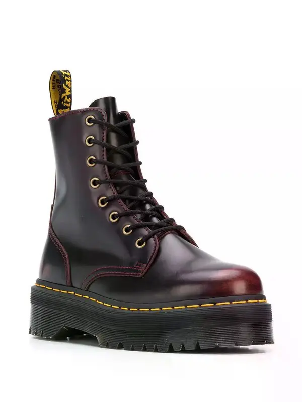 Dr. Martens Jadon Leather Combat Boots - Red