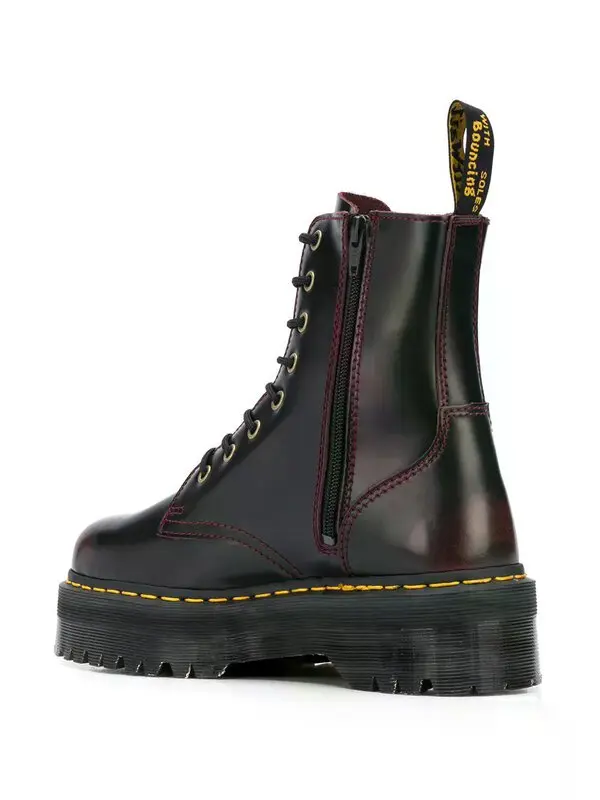 Dr. Martens Jadon Leather Combat Boots - Red