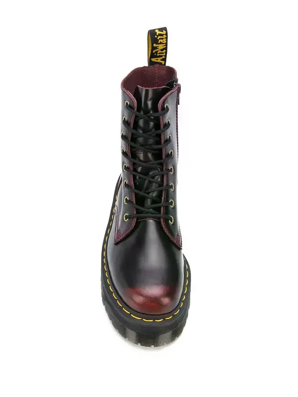 Dr. Martens Jadon Leather Combat Boots - Red