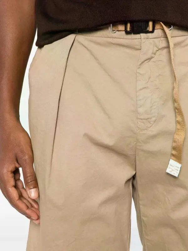 WHITE SAND Belted Pleated Shorts - Brown