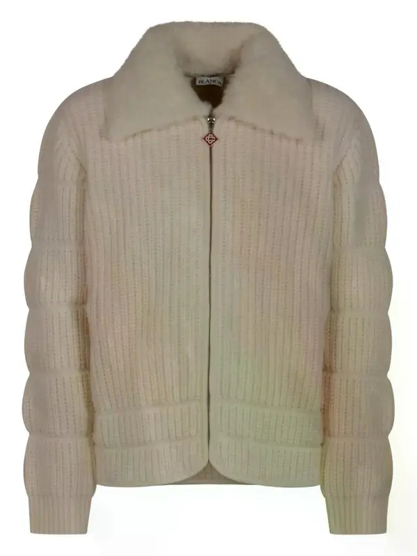 Casablanca Zip-up Ribbed Cardigan