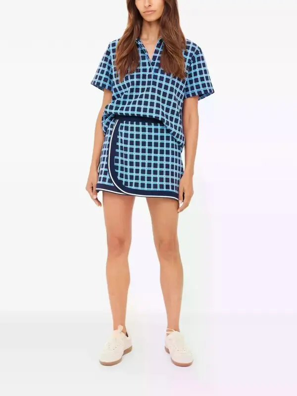 The Upside Checked Wrap Mini Skirt