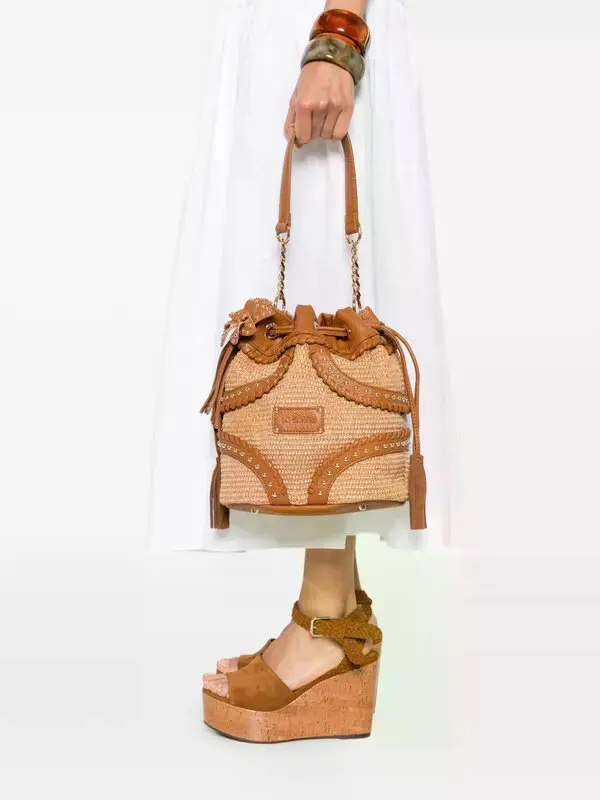 LA CARRIE La Plage Stud-embellished Bucket Bag