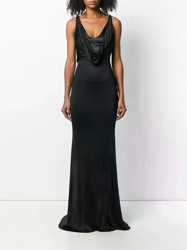 Philipp Plein Crystal Logo Long Dress