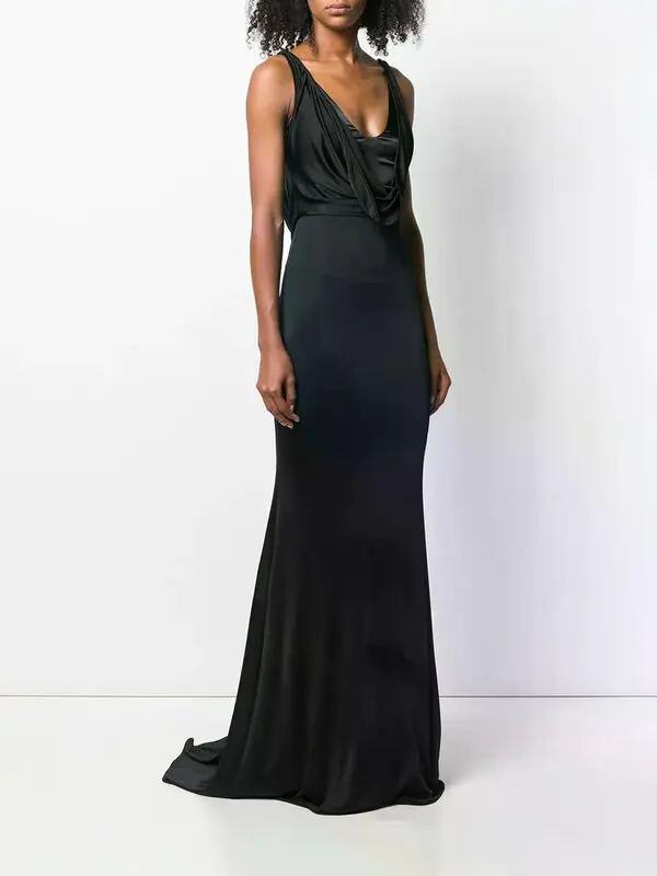 Philipp Plein Crystal Logo Long Dress