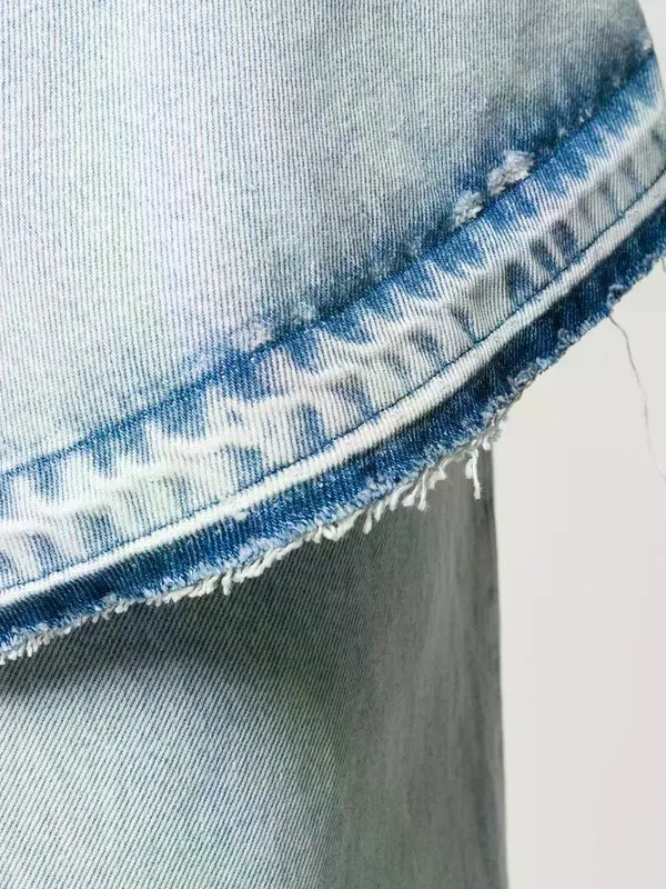 Off-White Ruffled Asymmetrical Denim Skirt
