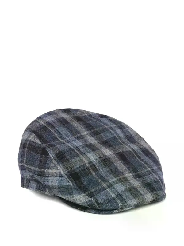 LOCK & CO. HATTERS Grosvenor Check Flat Cap - Blue