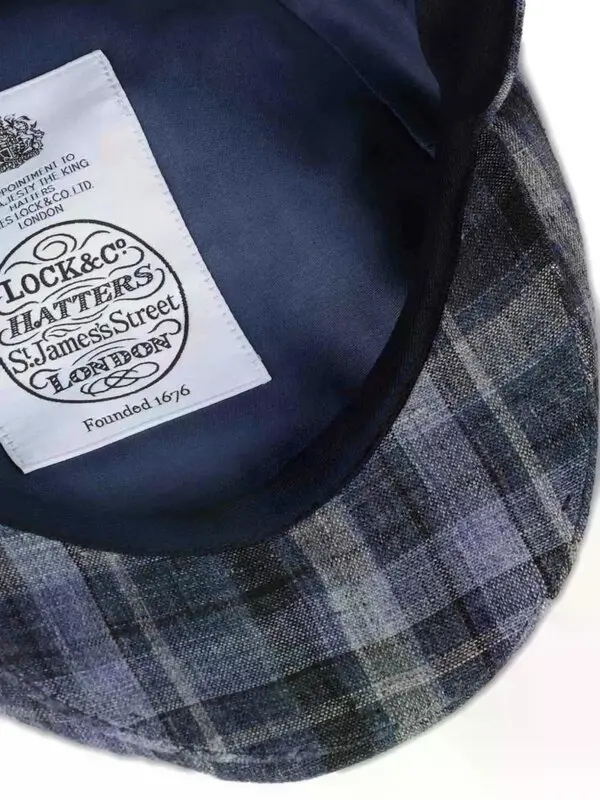 LOCK & CO. HATTERS Grosvenor Check Flat Cap - Blue