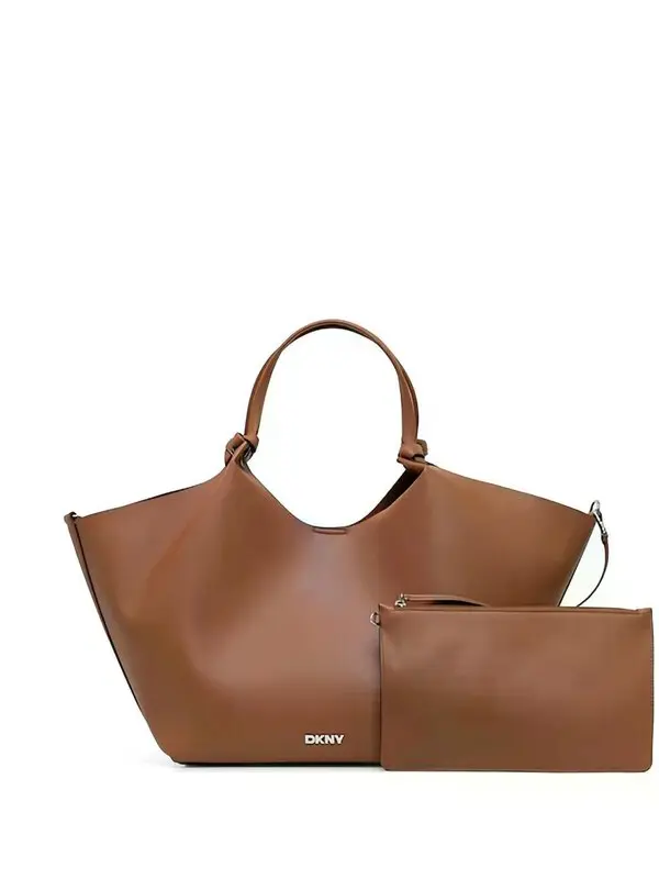 Dkny Paula Commuter Logo Knotted Tote Bag - Brown