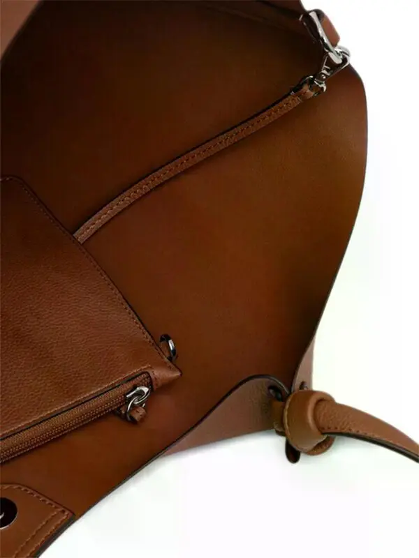 Dkny Paula Commuter Logo Knotted Tote Bag - Brown