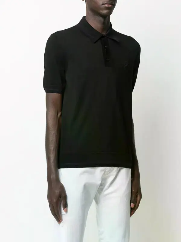 BILLIONAIRE Crest-embroidered Knitted Polo Shirt