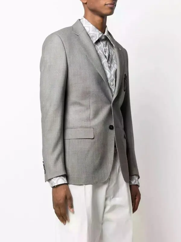 BILLIONAIRE Super Slim Crest-embroidered Blazer - White