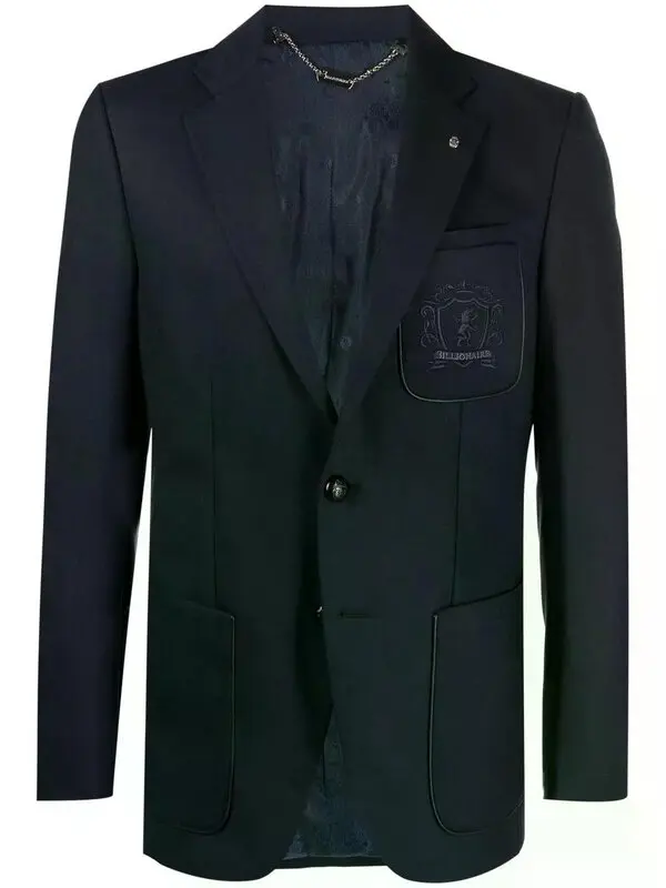 BILLIONAIRE Crest Motif Wool Blazer