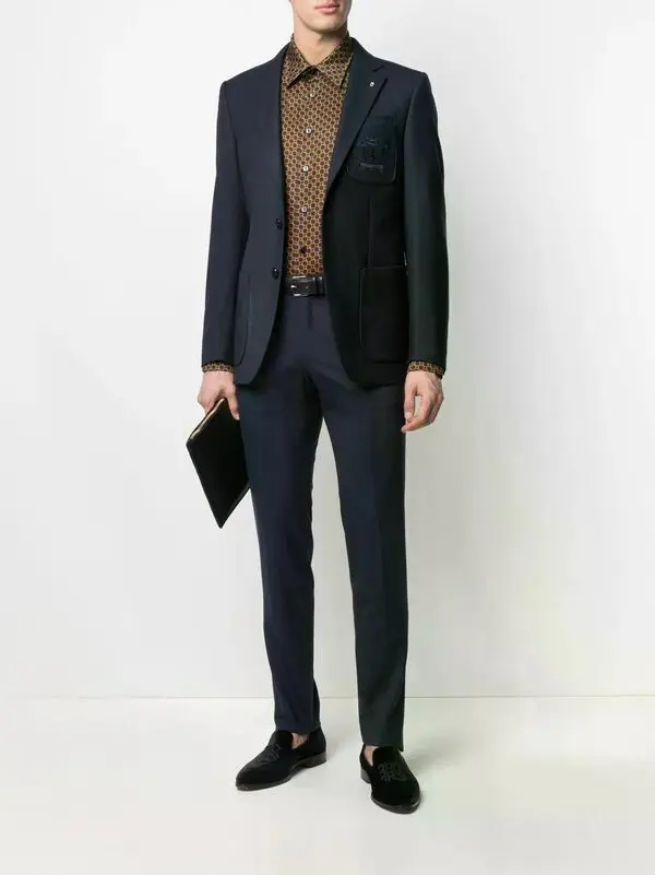 BILLIONAIRE Crest Motif Wool Blazer