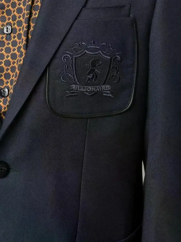 BILLIONAIRE Crest Motif Wool Blazer