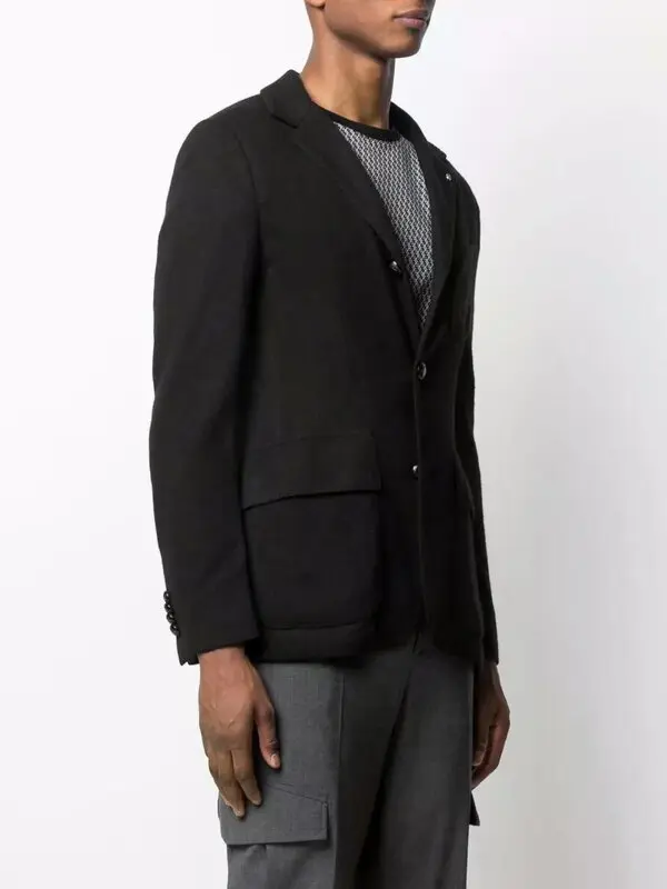 BILLIONAIRE Crest-embroidered Slim-fit Blazer - Black