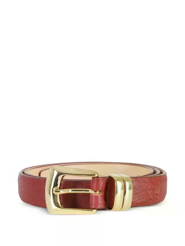 Magda Butrym Logo Debossed Grained Leather Belt - Red