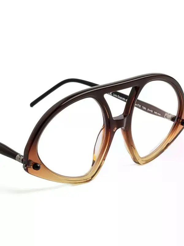 KUBORAUM P31 Truman Capote Pilot-frame Glasses - Brown
