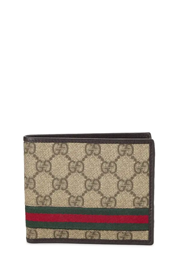 Gucci Gg Supreme Canvas Bifold Wallet - Brown
