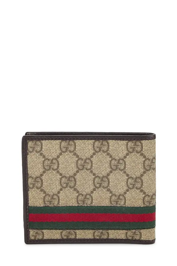 Gucci Gg Supreme Canvas Bifold Wallet - Brown