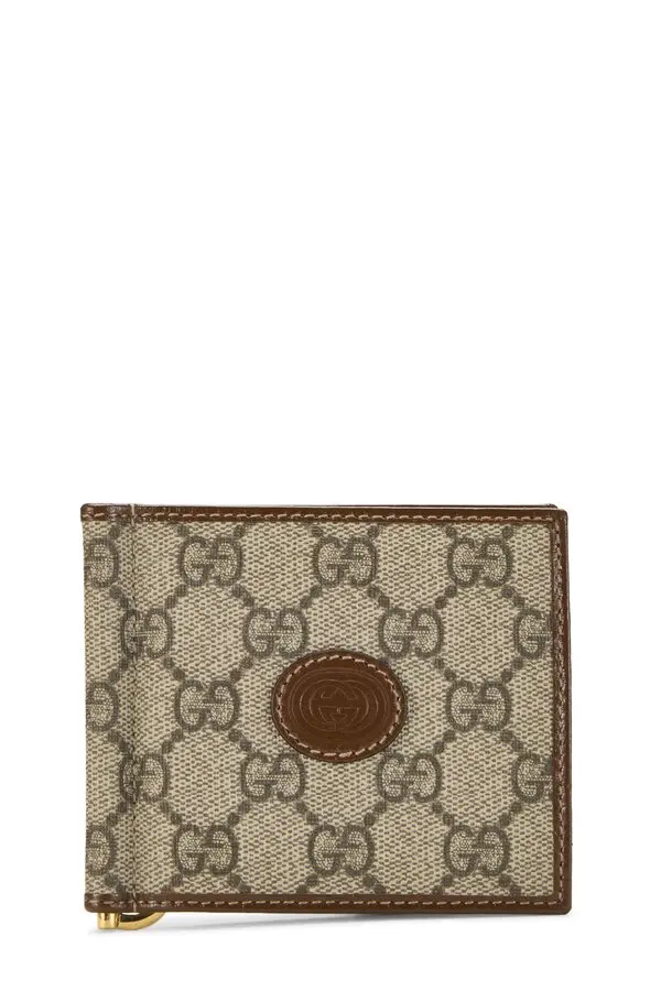 Gucci Gg Supreme Canvas Bifold Wallet - Brown