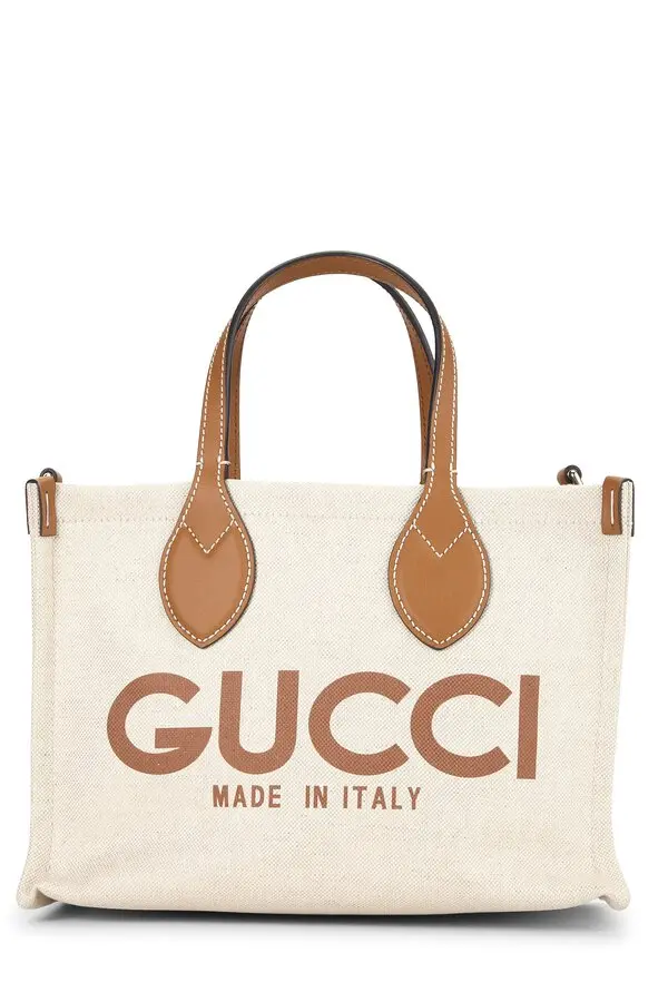 Gucci Canvas Logo Print Tote