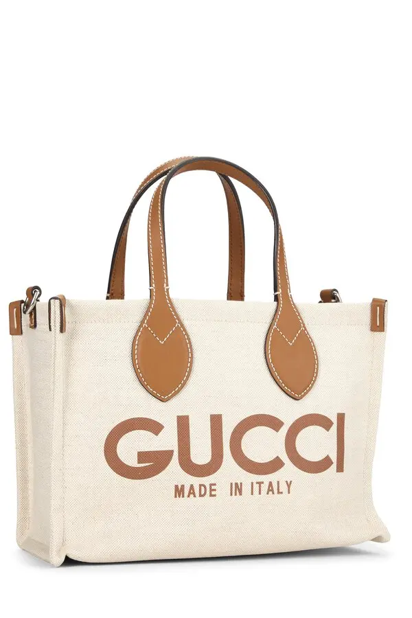 Gucci Canvas Logo Print Tote
