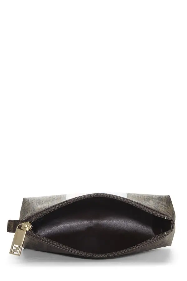 Fendi Zucca Coated Canvas Pouch With American Flag Graphic