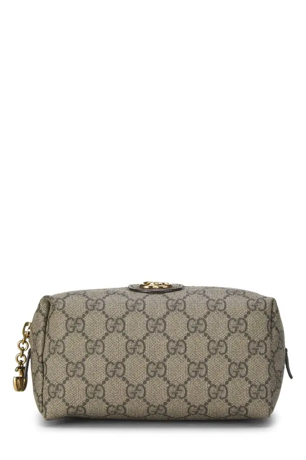 Gucci Gg Supreme Canvas Pouch - Brown