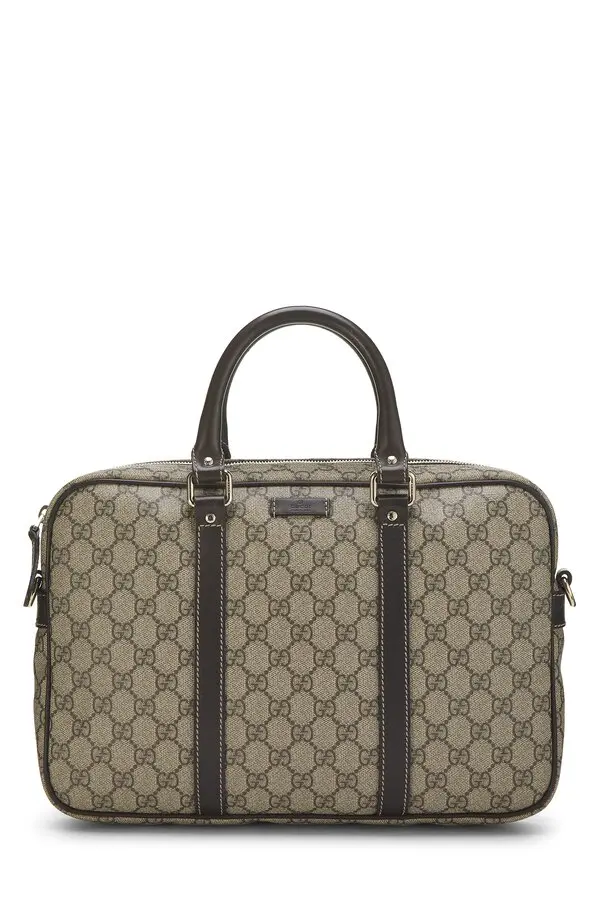Gucci Gg Supreme Briefcase - Brown