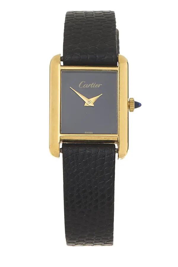 CARTIER 20mm Gold Tank Must Watch - Black