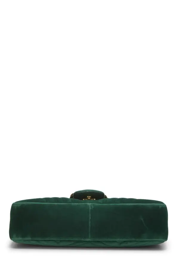Gucci Velvet Marmont Matelassé Shoulder Bag - Green