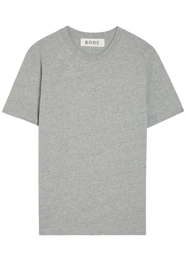 RÓHE Crew-neck Organic Cotton T-shirt - Grey