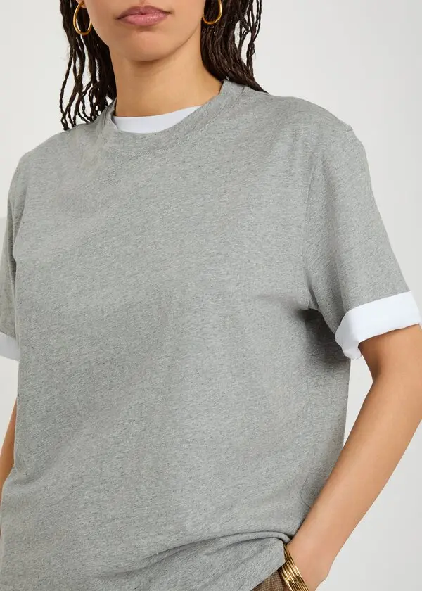 RÓHE Crew-neck Organic Cotton T-shirt - Grey