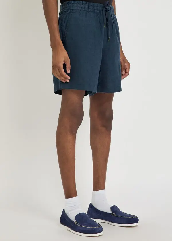 Polo Ralph Lauren Logo-embroidered Linen Shorts - Navy