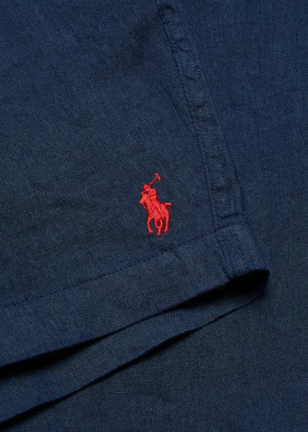 Polo Ralph Lauren Logo-embroidered Linen Shorts - Navy