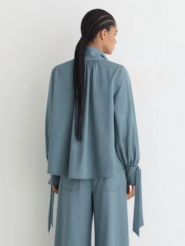 REISS Charlotte Tie-neck Blouse