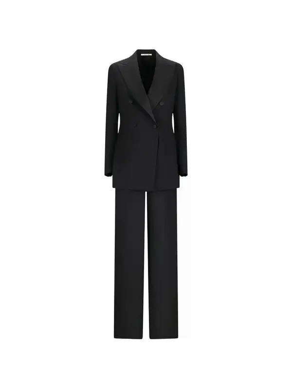 Tagliatore Double-breasted Peak Lapel Suit - Black