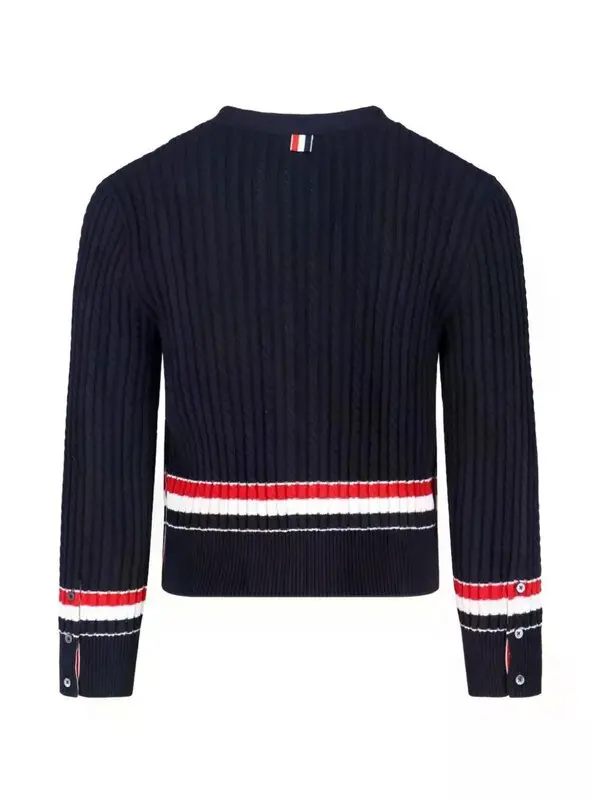 Thom Browne Striped Knit Cardigan - Blue