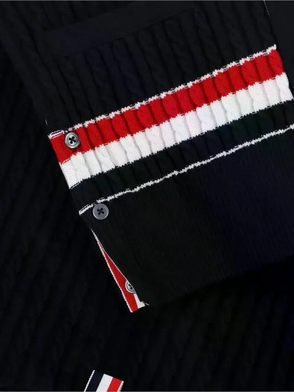 Thom Browne Striped Knit Cardigan - Blue