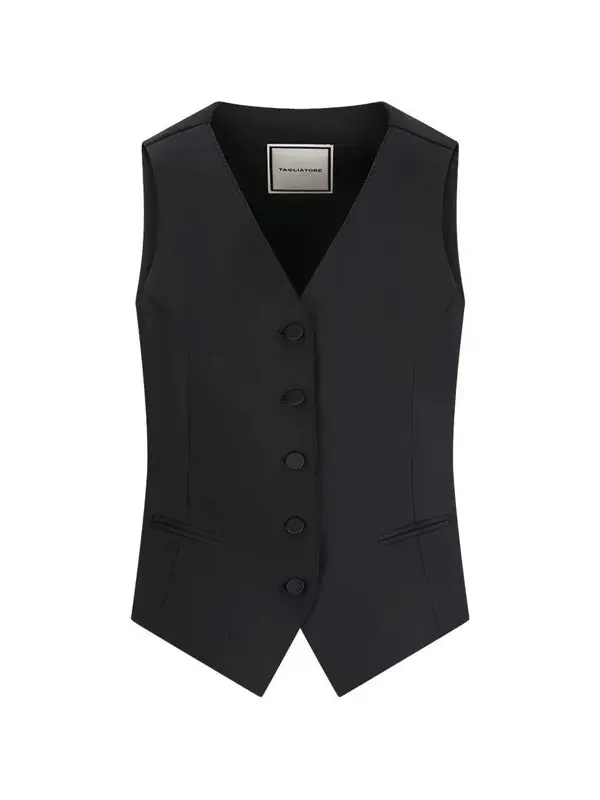 Tagliatore Buttoned Waistcoat - Black
