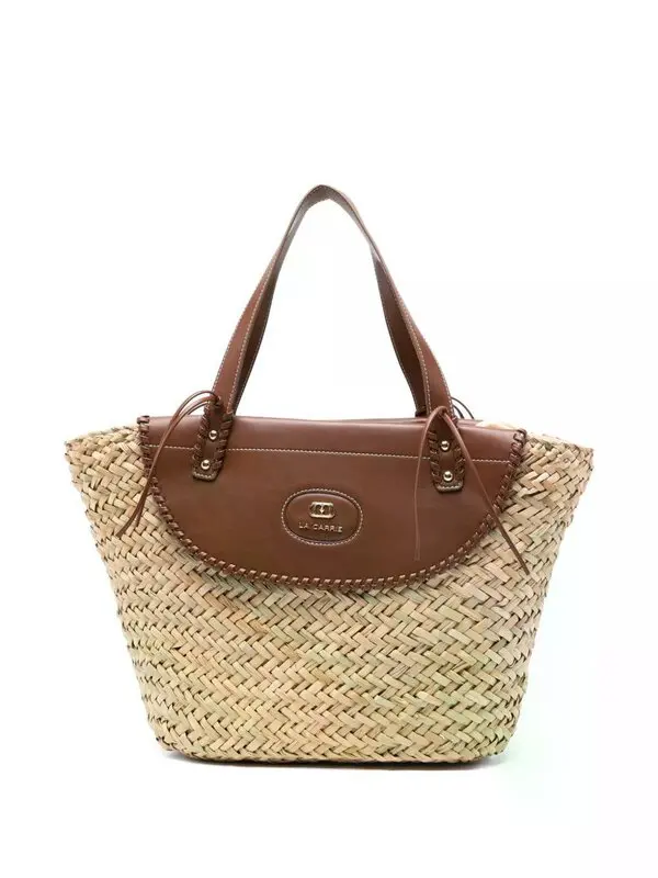 LA CARRIE Woven Raffia Tote Bag